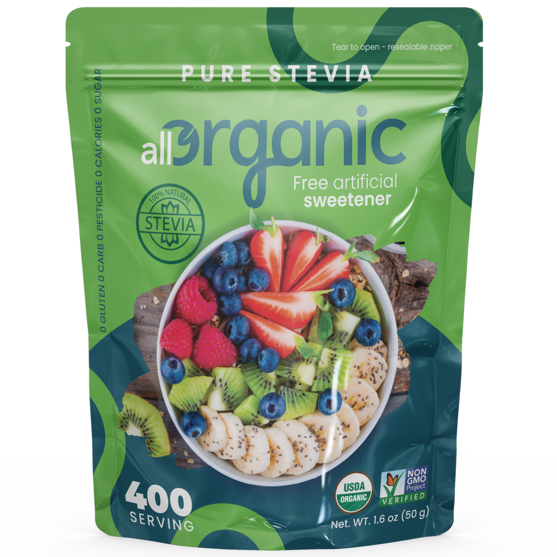 Endulzante Pure Estevia 50g – Allorganic